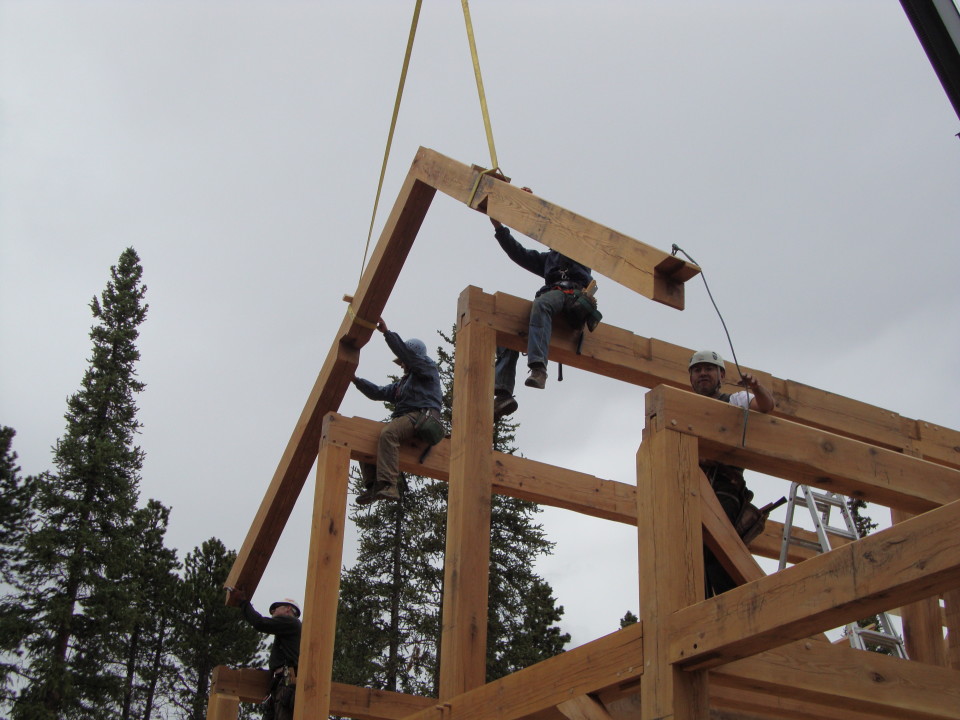 Raising The Timber Frame » Wind River Timberframes